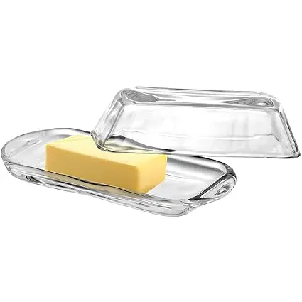 Transparent Borosilicate Glass Butter Dish Handmade Top Selling ...