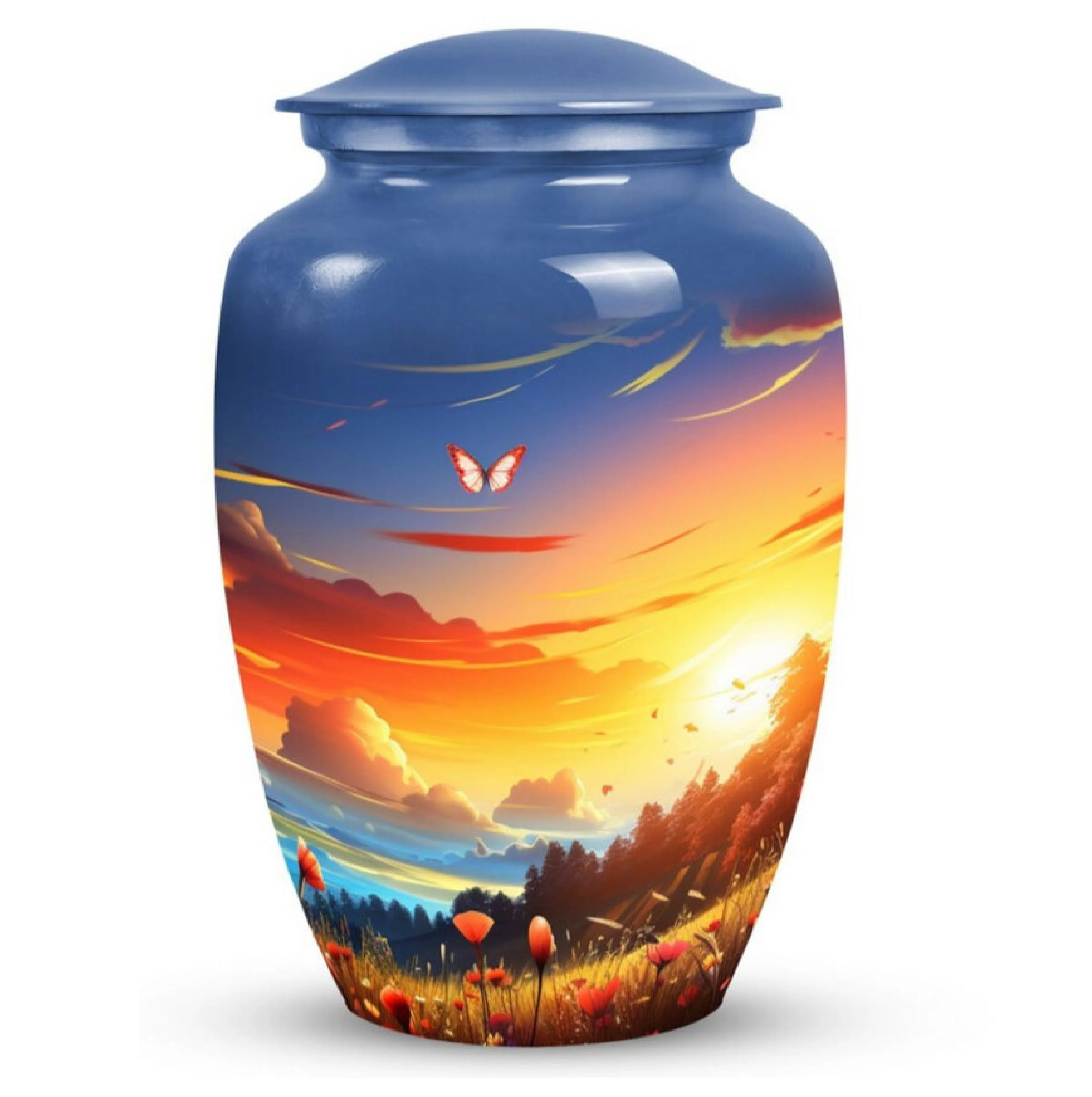 Wholesale Rising Sun Themed Aluminium Cremation Urns
