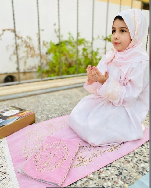 Muslim Girls Prayer Dress Set - Modest Long Sleeve Abaya for Ramadan ...