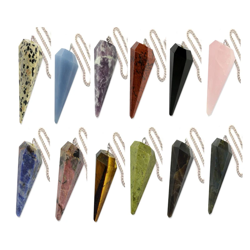 Mix Natural Stone Dowsing Gemstone Pendulums Wholesale and Bulk Cone ...