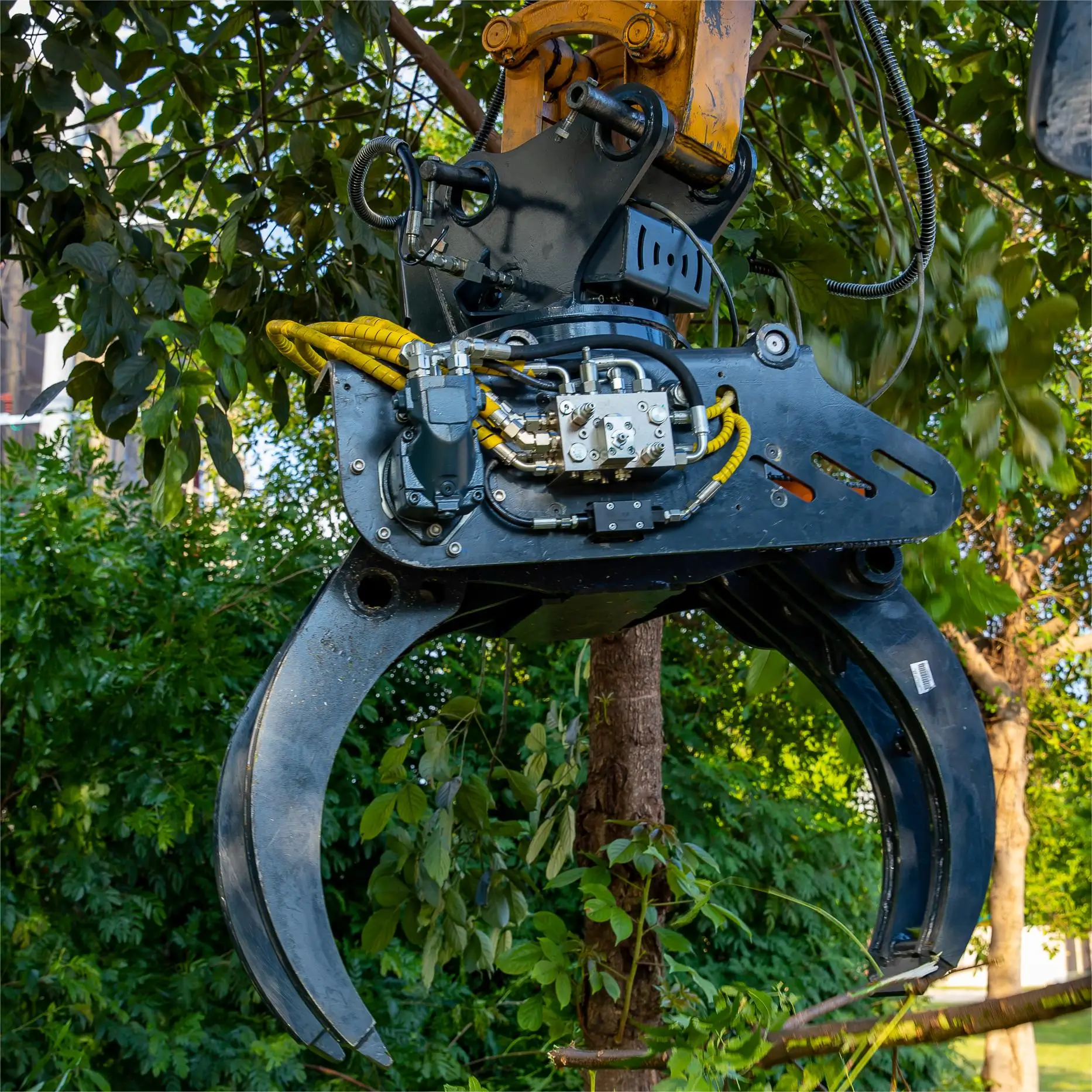 Rotating Wood Log Grapple Saw For Cutting 6-9ton Excavator Wyj-90w ...