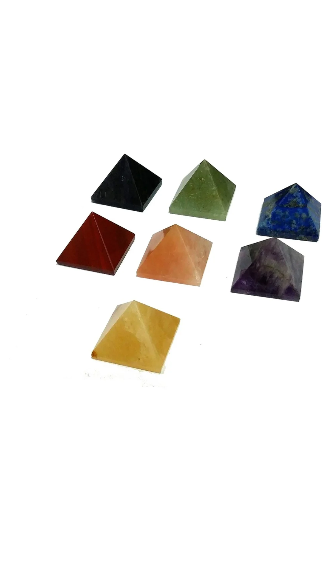 Orgonite Pyramids Natural Handmade Seven Chakra Orgone Pyramid Set ...