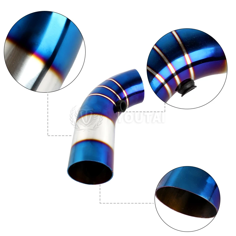 Universal Car Aluminium Alloy Intake Pipe Short Ram Air Intake Arm Blue ...