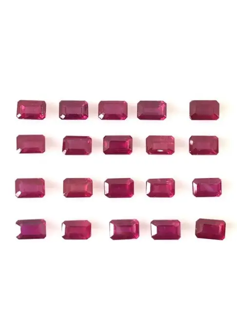 Ruby Octagon Shape Cut Faceted Loose Gemstone Size 4x3mm, 5x3mm, 5x4mm ...