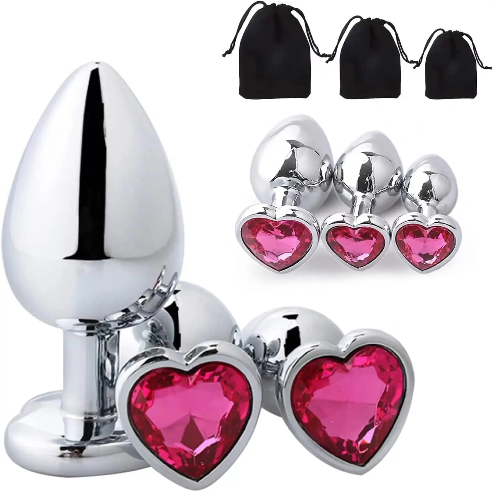 Anal Butt Plug Heart Stainless Butt Plug Sex Toy For Women Men Couple T Metal Anal Plug