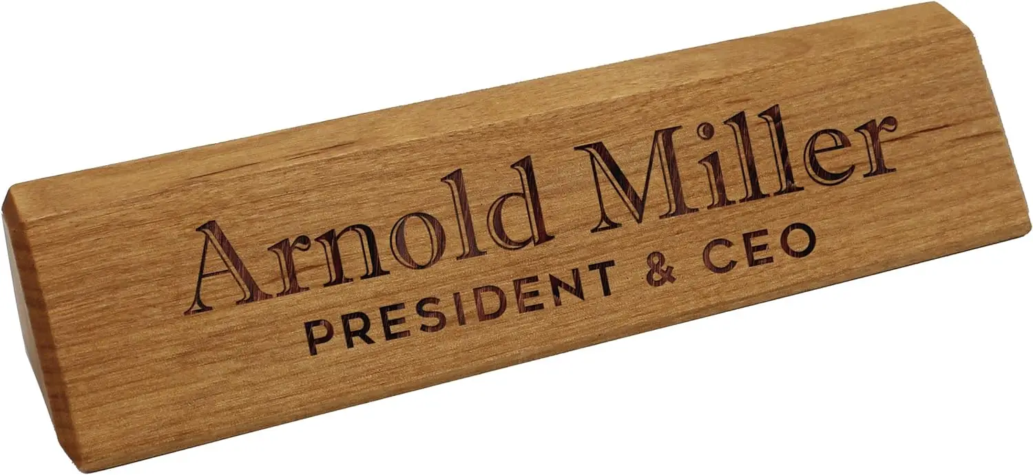 Personalized Desk Wedge Name Plate - Custom Engraved Business Gifts ...