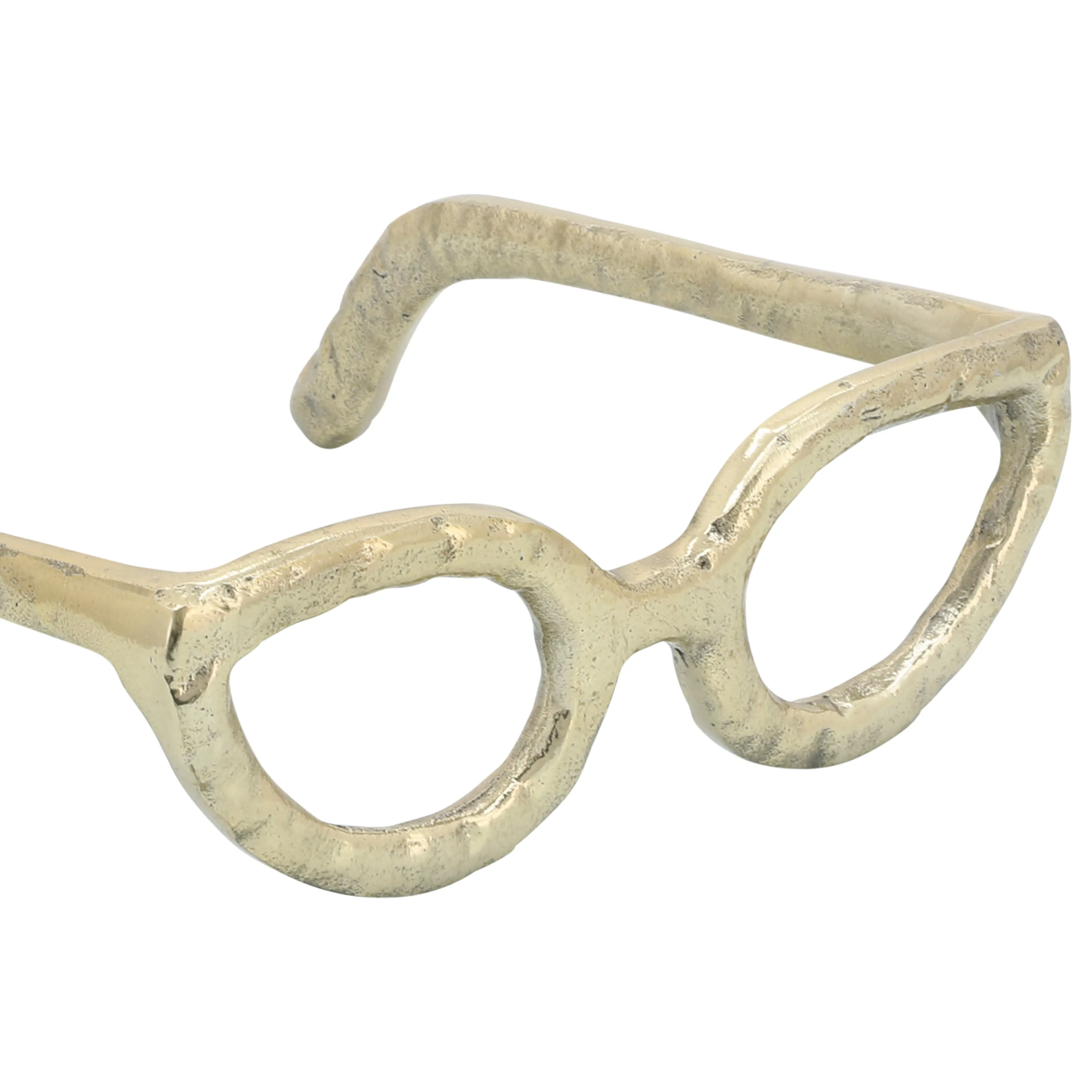 Metal Gold Eye Glasses Sculpture Tabletop Decorative Minimalist Design ...