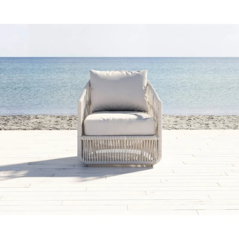 Minotur Lounge Chair Made Of Aluminum Frame Wrapped In Woven Ropes And ...
