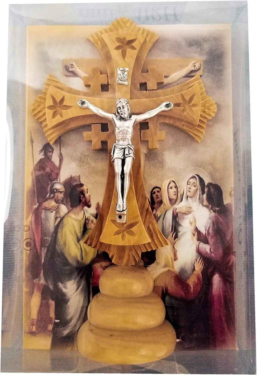 Holy Land Olive Wood Standing Jerusalem Crucifix Cross