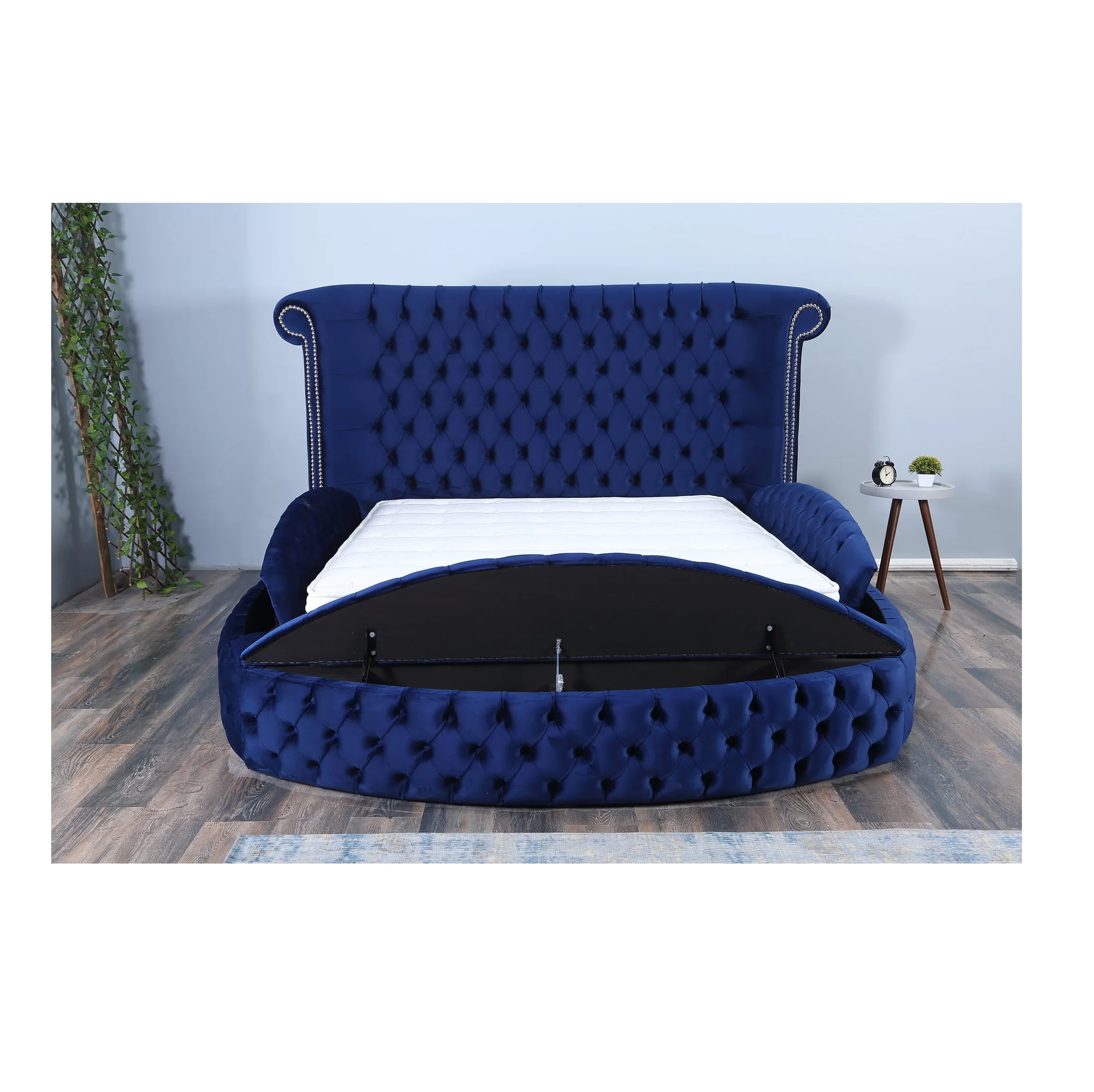 Bed Base Tufted Chesterfield Storage Wooden Queen Size Velvet Bed Frame ...