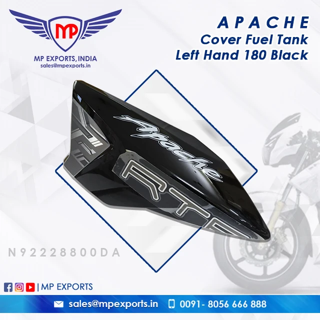 Cover Fuel Tank Black LH For TVS Apache - Genuine Motorcycle Spare ...