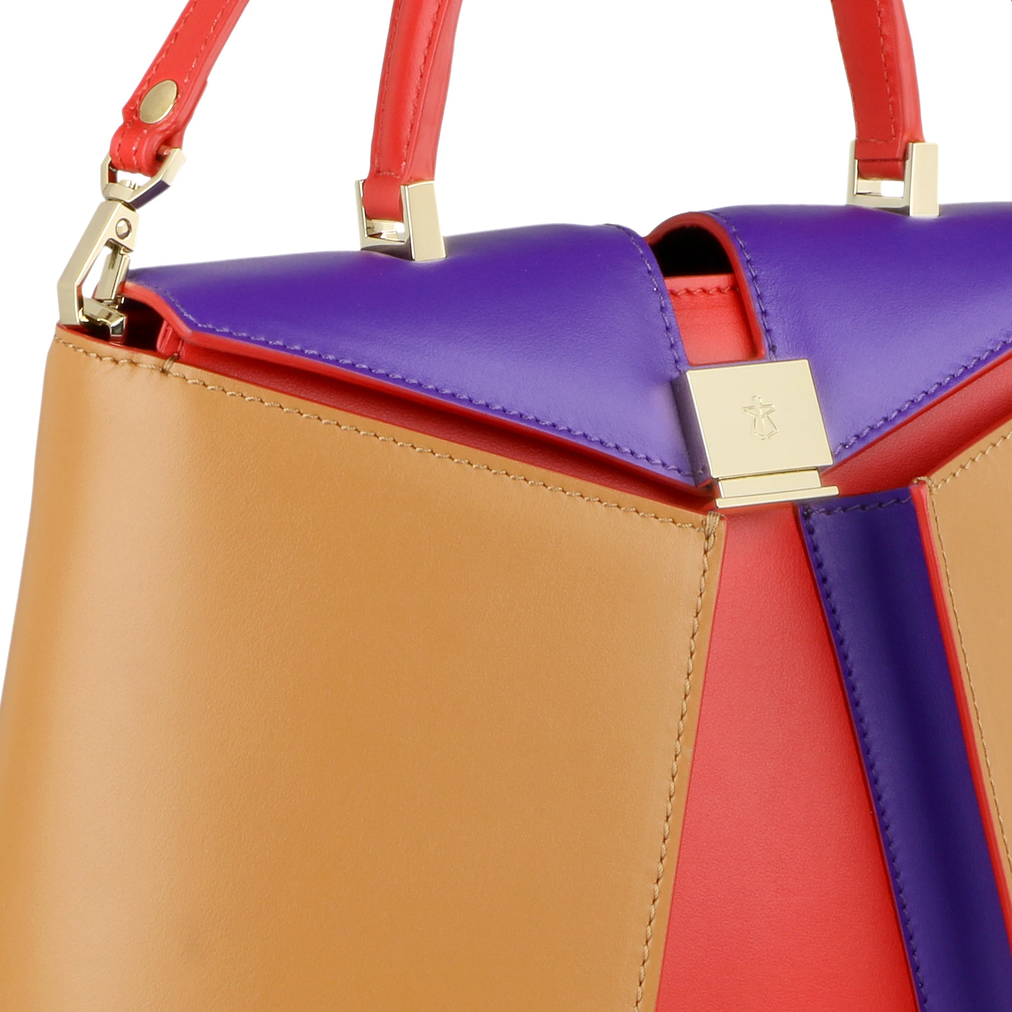 Liz Flap Mini Tan Red Violet High Quality Italian Handmade Handbags ...