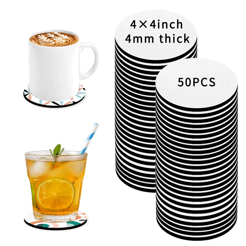 Custom Coasters Blanks Neoprene Square Round Coasters For Drinks Car ...