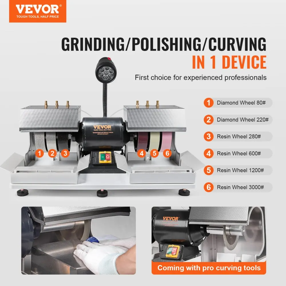 1800rpm Efficient Lapidary Rock with Lamp Faceting Machine