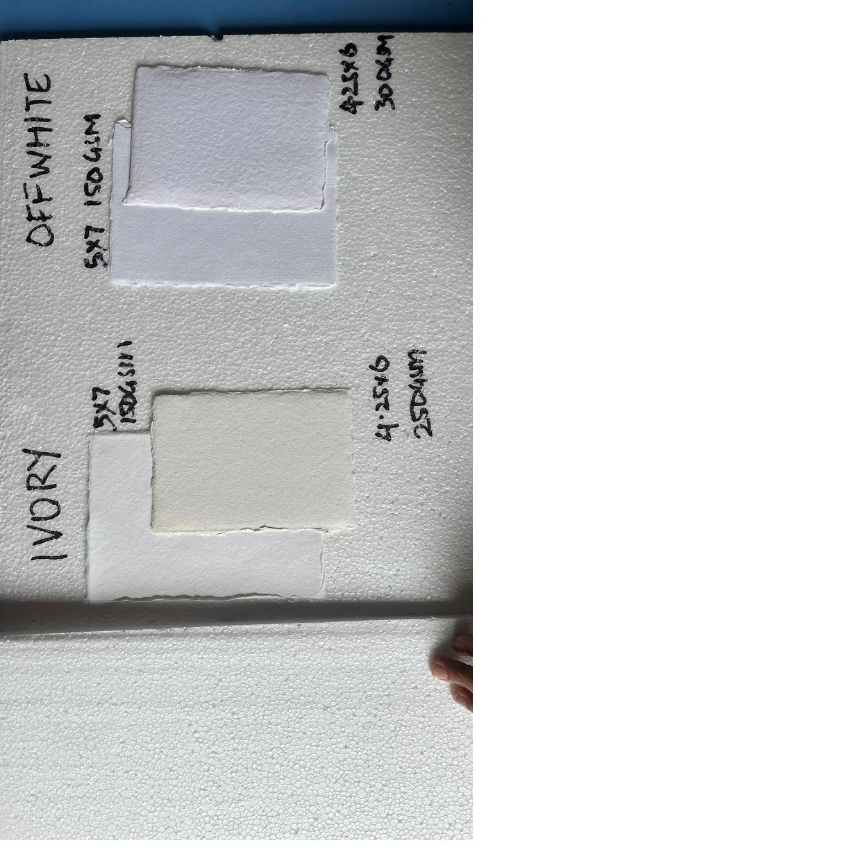 Deckle Edged Cotton Rag Handmade Papers In White And Cream Colors ...