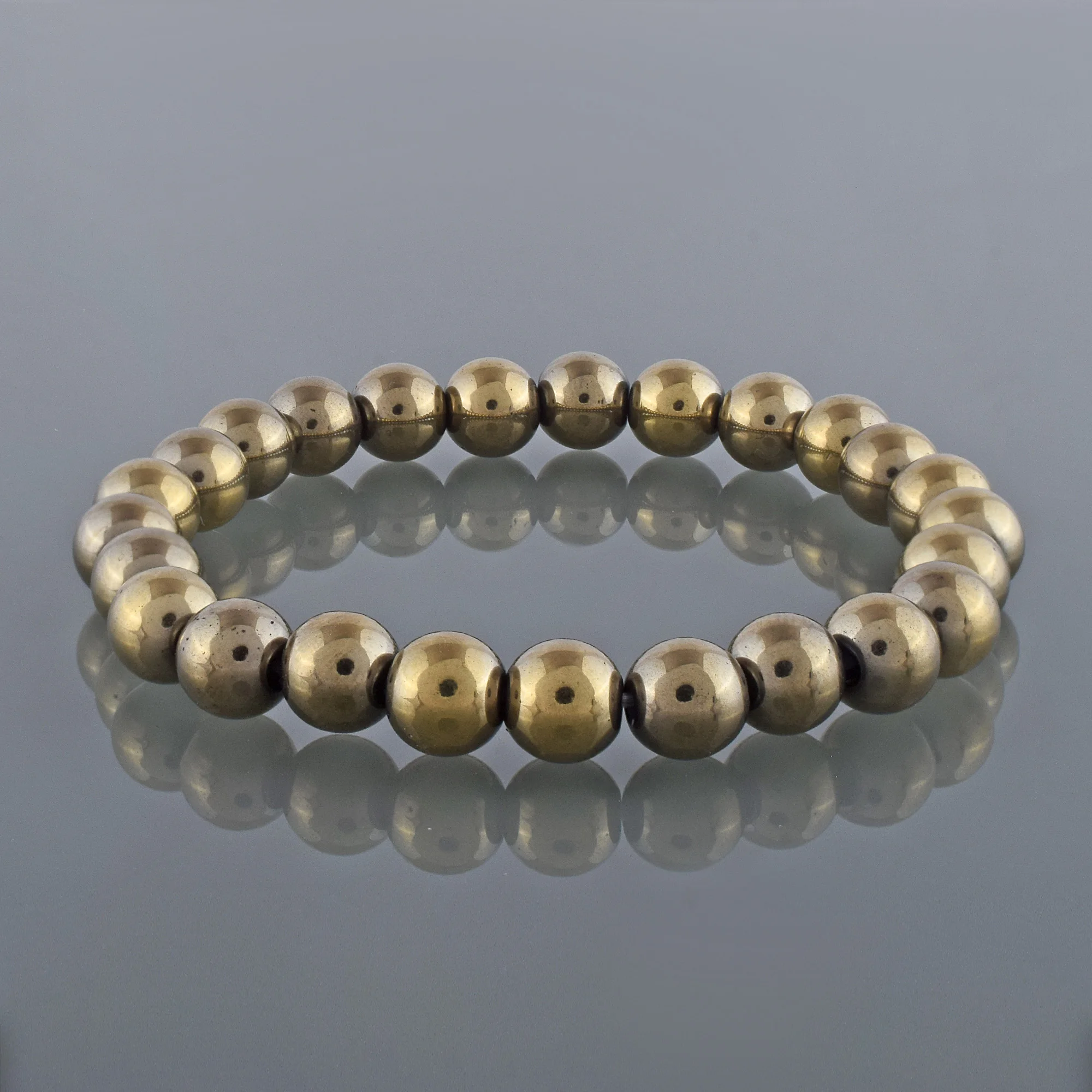 Natural Pyrite Bracelet Genuine Crystal Pyrite 8mm Stone Gemstone ...