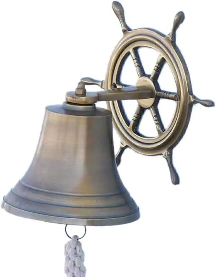 6 Inches Solid Brass Bell Quality Marine Wall Mounted Ship Old Antique ...