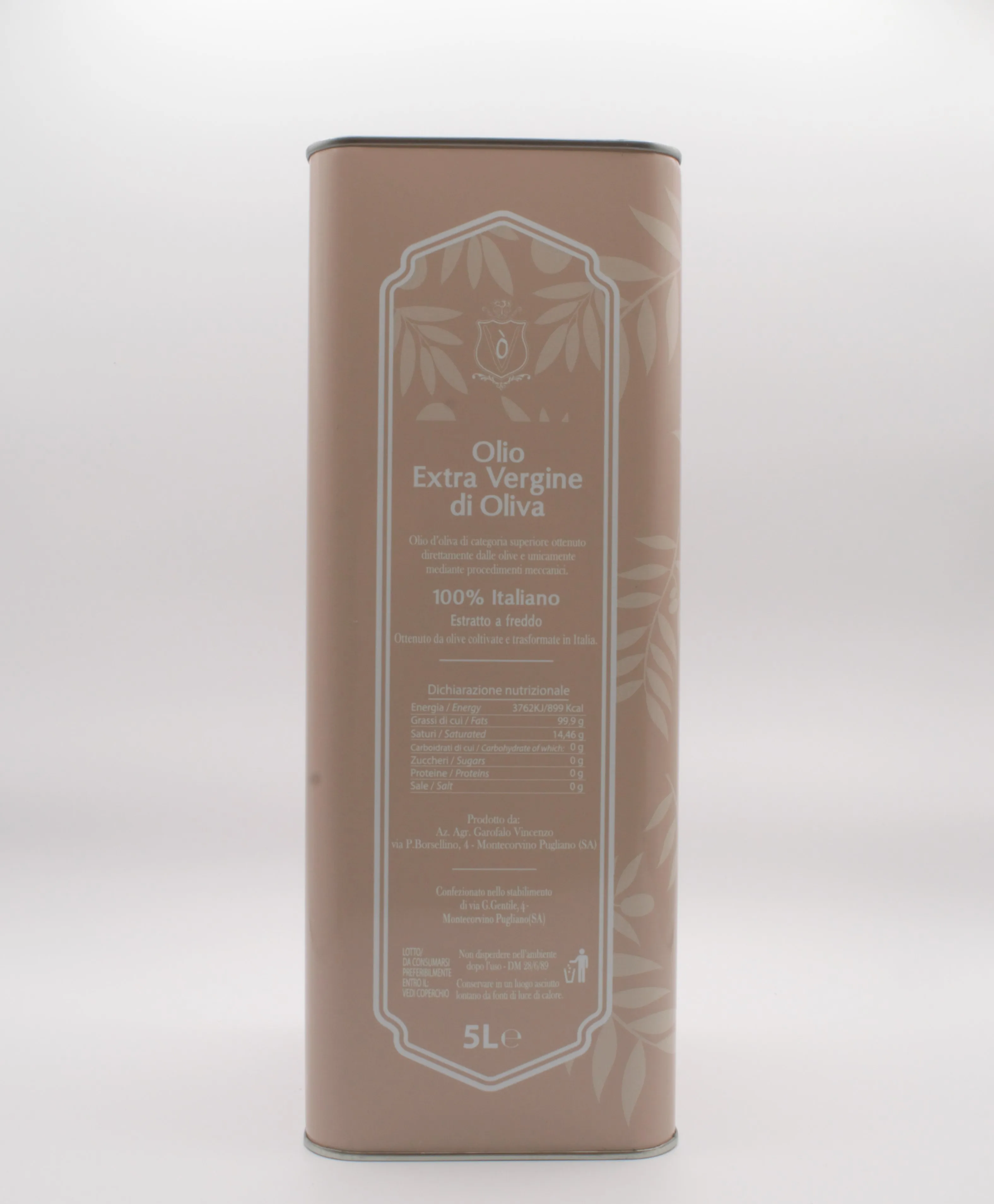 Italian Extra Virgin Olive Oil 5 Lt Made In Italy 100%italia Biological Green - Buy Italian ...