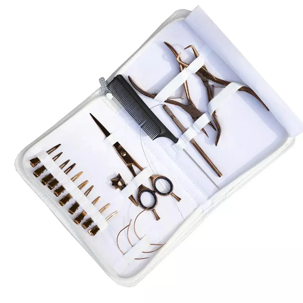 Rose Gold Plated Weft Hair Extension Plier Micro Link Tool Kit With ...