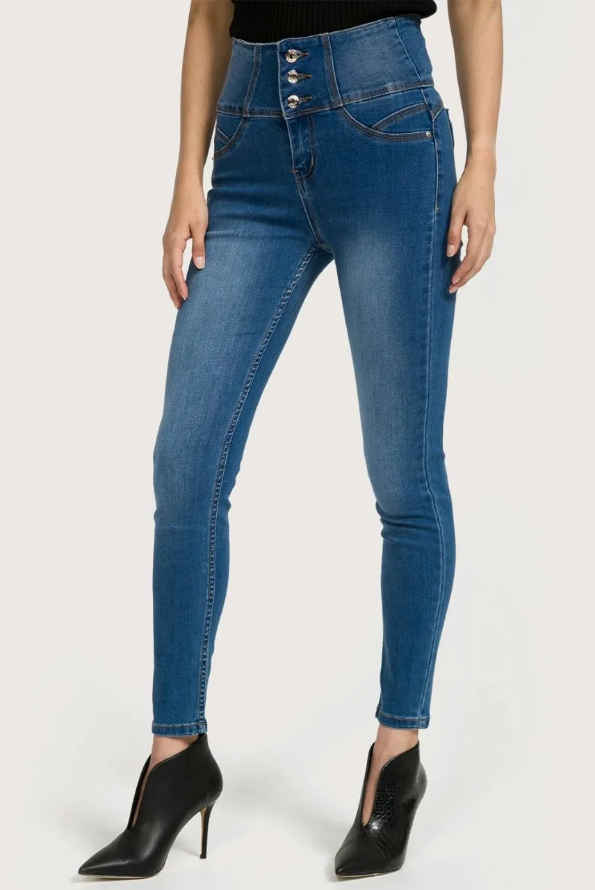 Tight Jeans Lady Jean 249 Crumple up High Waisted Young Girls Women ...