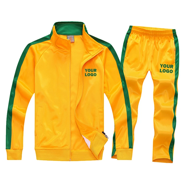 Blank Tracksuit Custom Sports Suit Set Men's Polyester Sweatsuit Team ...