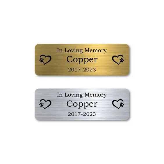 Metal Memorial Names Plates Customized Cremation Urns Name Plates With ...