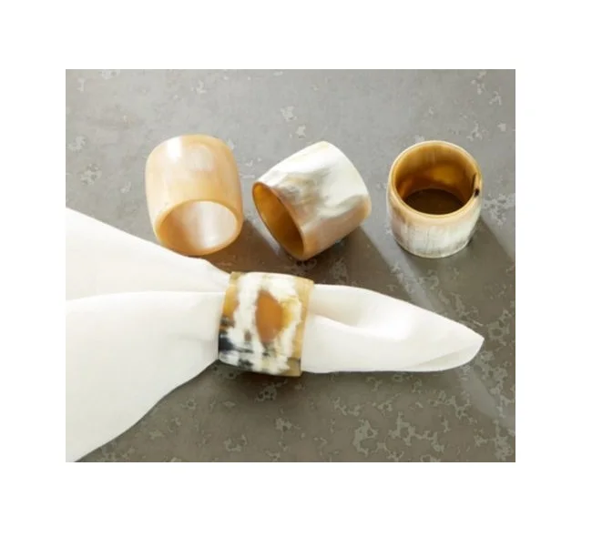 Table Ware Horn Napkin Ring Highly Polished Round Shape Napkin Rings ...