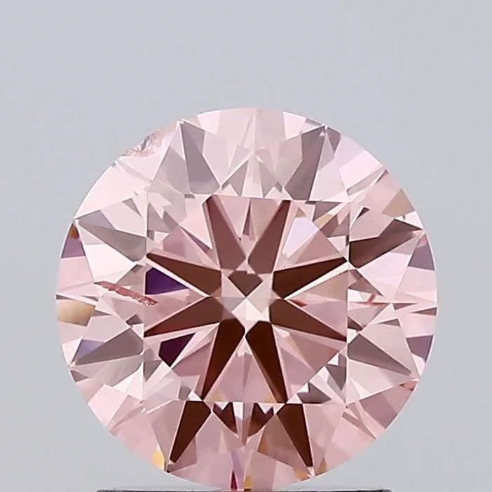 1.51 Ct Fancy Vivid Pink Lab Grown Diamond Round Cut Loose Diamond Gemstone Quality For Jewelry ...