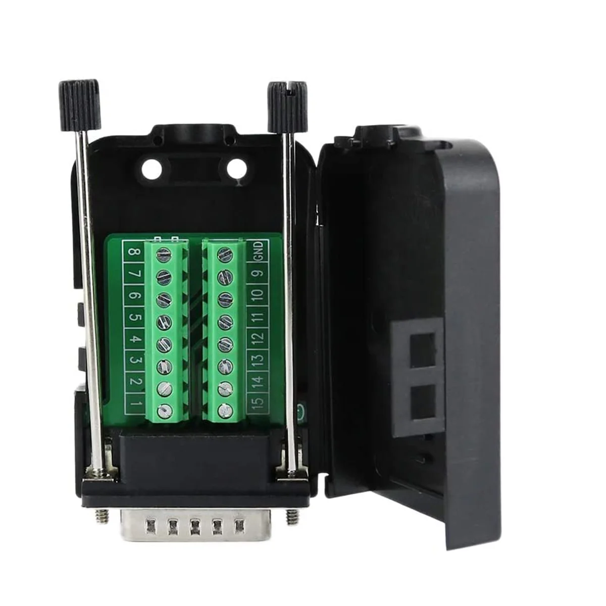 D-SUB DB15 Male 15 Pin Jack Port to Terminal Breakout Board Connector, 2 Row Plug with Case ...