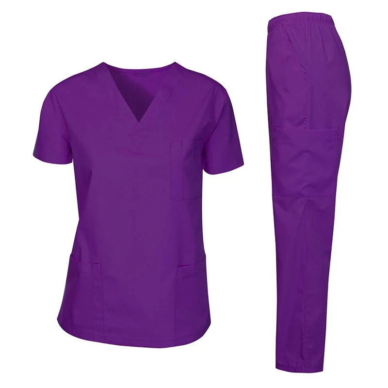 Customized Female Nurse Uniform Scrub Sets Stretchable Comfortable ...