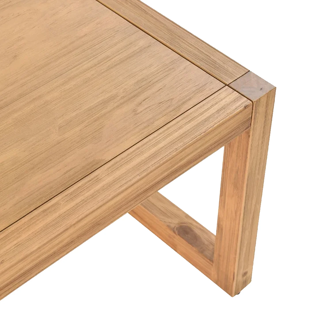 Teak Solid Wood Coffee Table With Rectangular Top Table And Rectangular Legs Angular Design ...