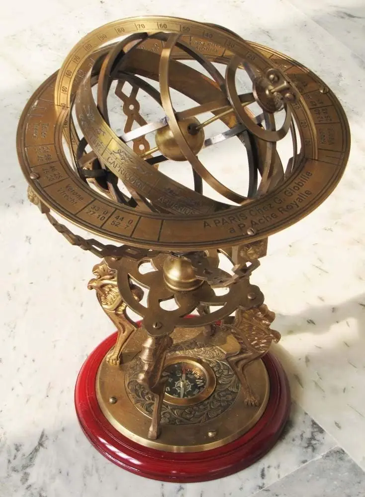 Antique Finish Solid Brass Zodiac Globe Sphere Armillary 43 Cm/compass ...