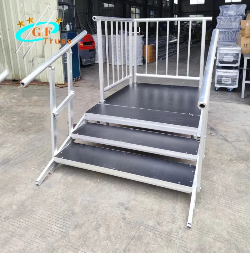 Easy Install Portable Folding Stage Stairs with Guardrails - Custom ...