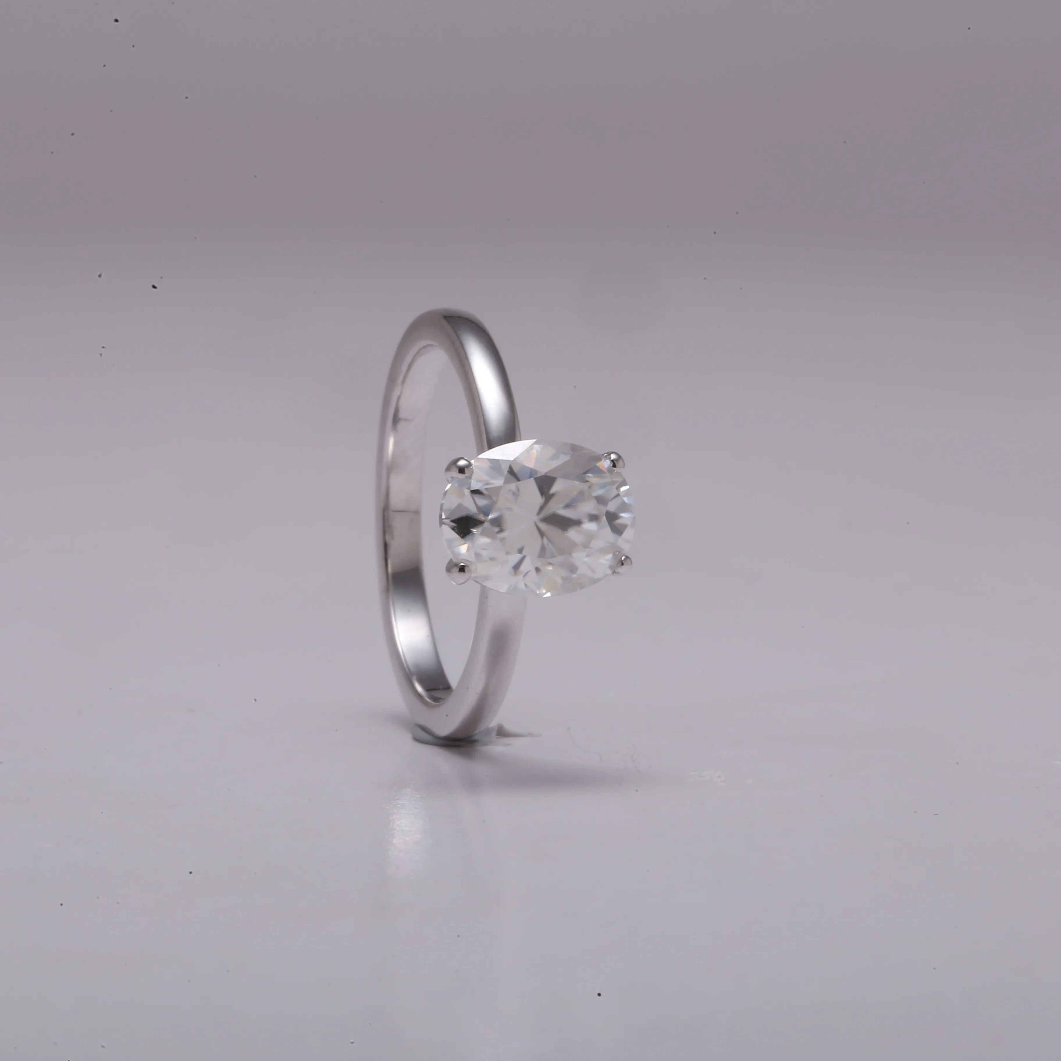 Adorable Oval Cut Real Lab Grown Diamond Ring With 14kt White Gold ...