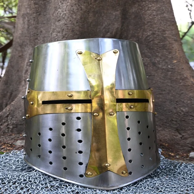 Custom Design Knight Templar Helmet With Mason's Brass Cross Armor ...