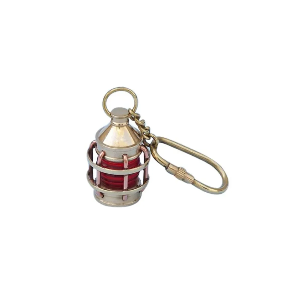 Multi-functional Solid Brass Anchor Red Lantern Key Chain 5 Inch Golden ...