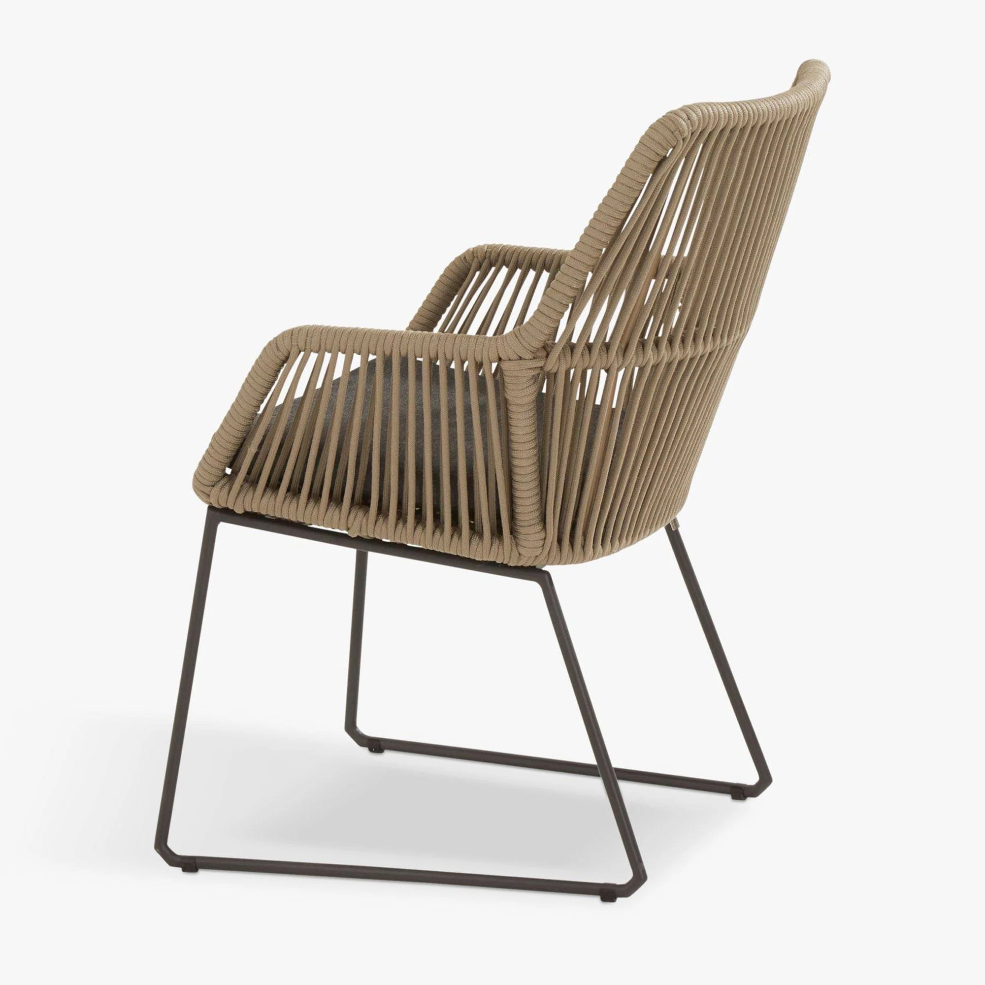 Iron Black Metal Dining Chair Rope Weave Outdoor Chair - Jecquiline ...