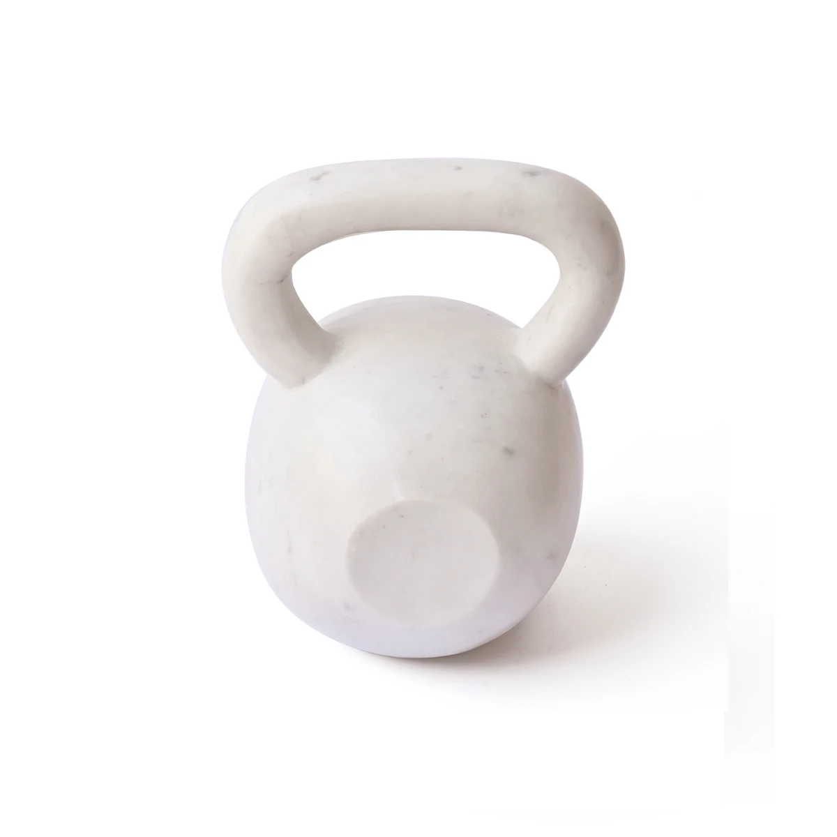 Eco-friendly White Marble Dumbbells - Customizable Gym Decor