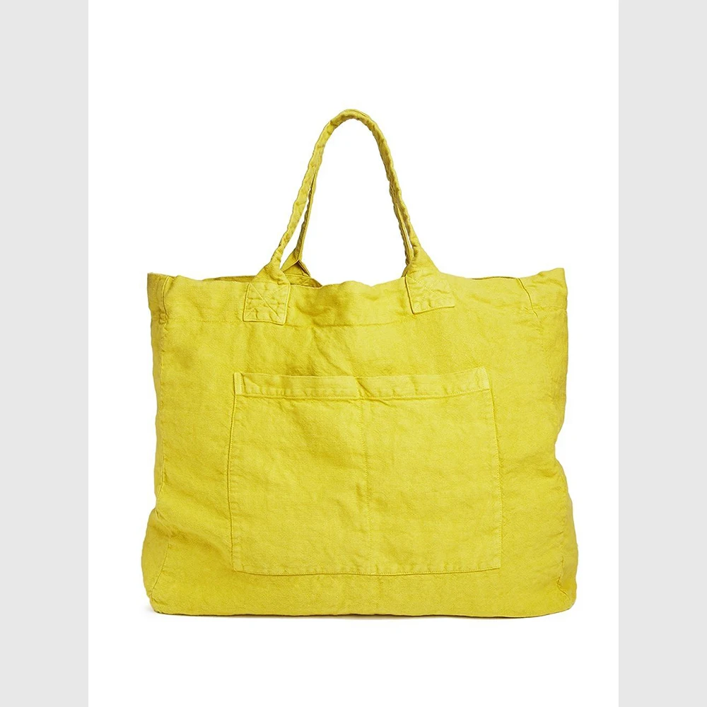 Blue Linen Shopping Tote Bag Handmade beautiful Linen Custom Logo ...