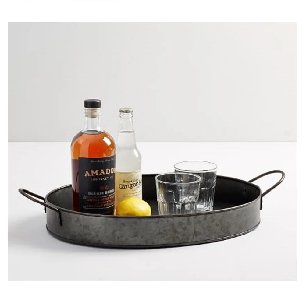 Best Quality Handcrafted Galvanized Metal Round Shaped Serving And ...