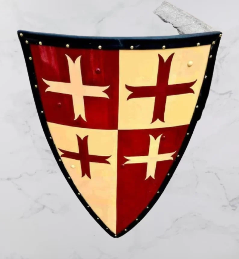 Medieval Templar Crusader Knight Medieval Shield Red White Cross ...