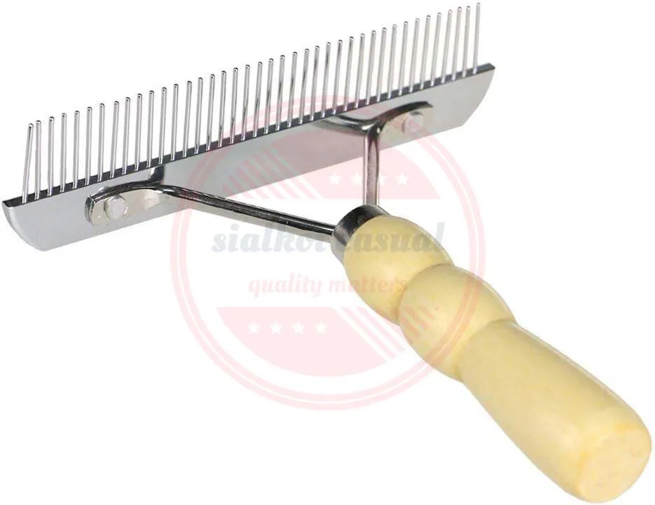 Stainless Steel Long Stainless Steel Teeth Pet Hair Grooming Rake Comb ...