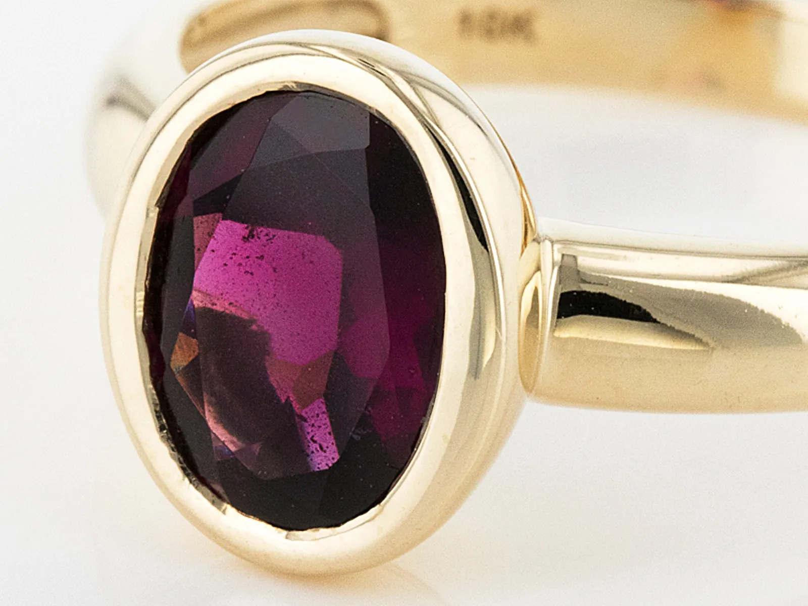 Burgundy Elegance: Grape Color Garnet 10k Yellow Gold Ring | A ...