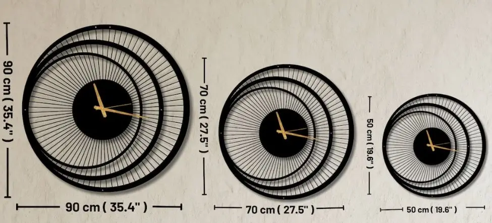 Unique Round Wall Clock Triple Circle Metal Wall Clock Unique Wall Art ...