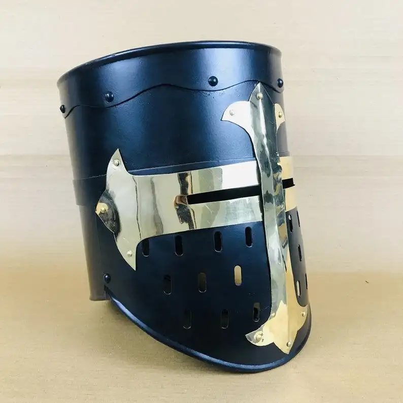 Medieval Knight Templar Crusader Battle Warrior Helmet Costume Role ...