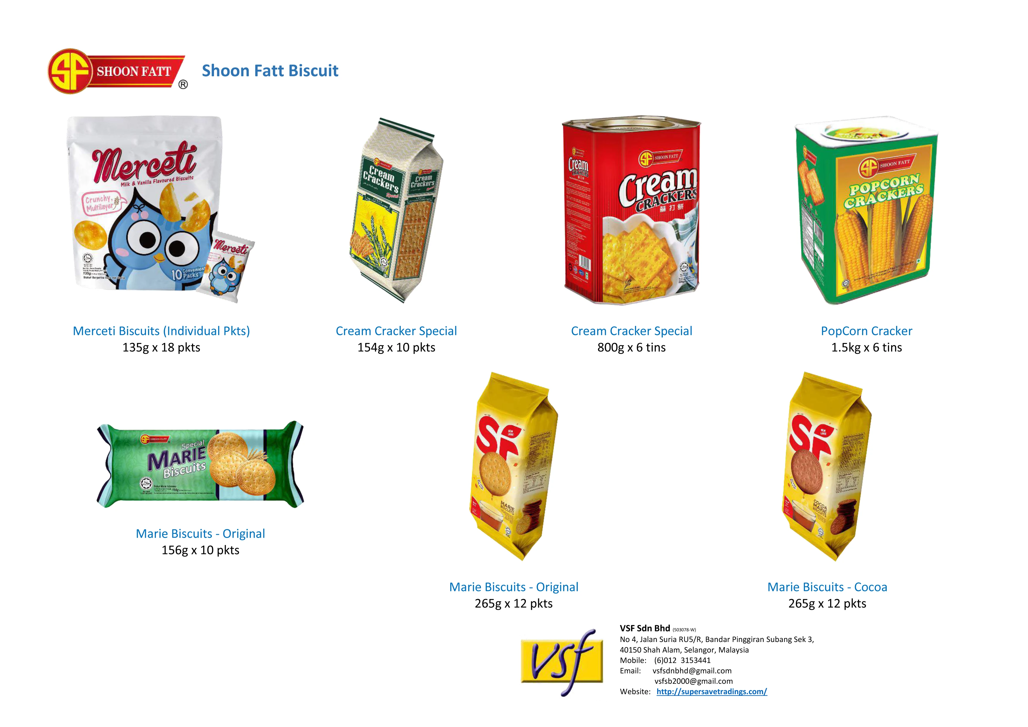 Shoon Fatt Biscuits Marie Biscuits Special 156g X 10 Pkts - Buy Malaysia Biscuits Cookies ...