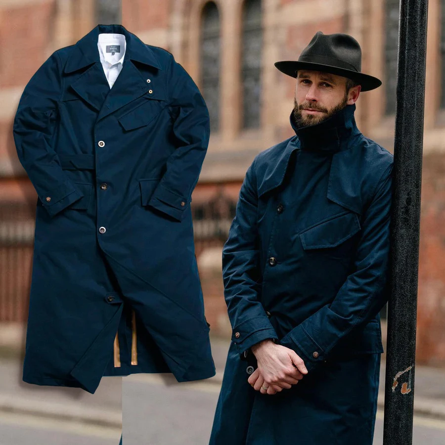 Custom 100% Cotton Winter Trench Coats for Plus Size Men Oversize Long ...