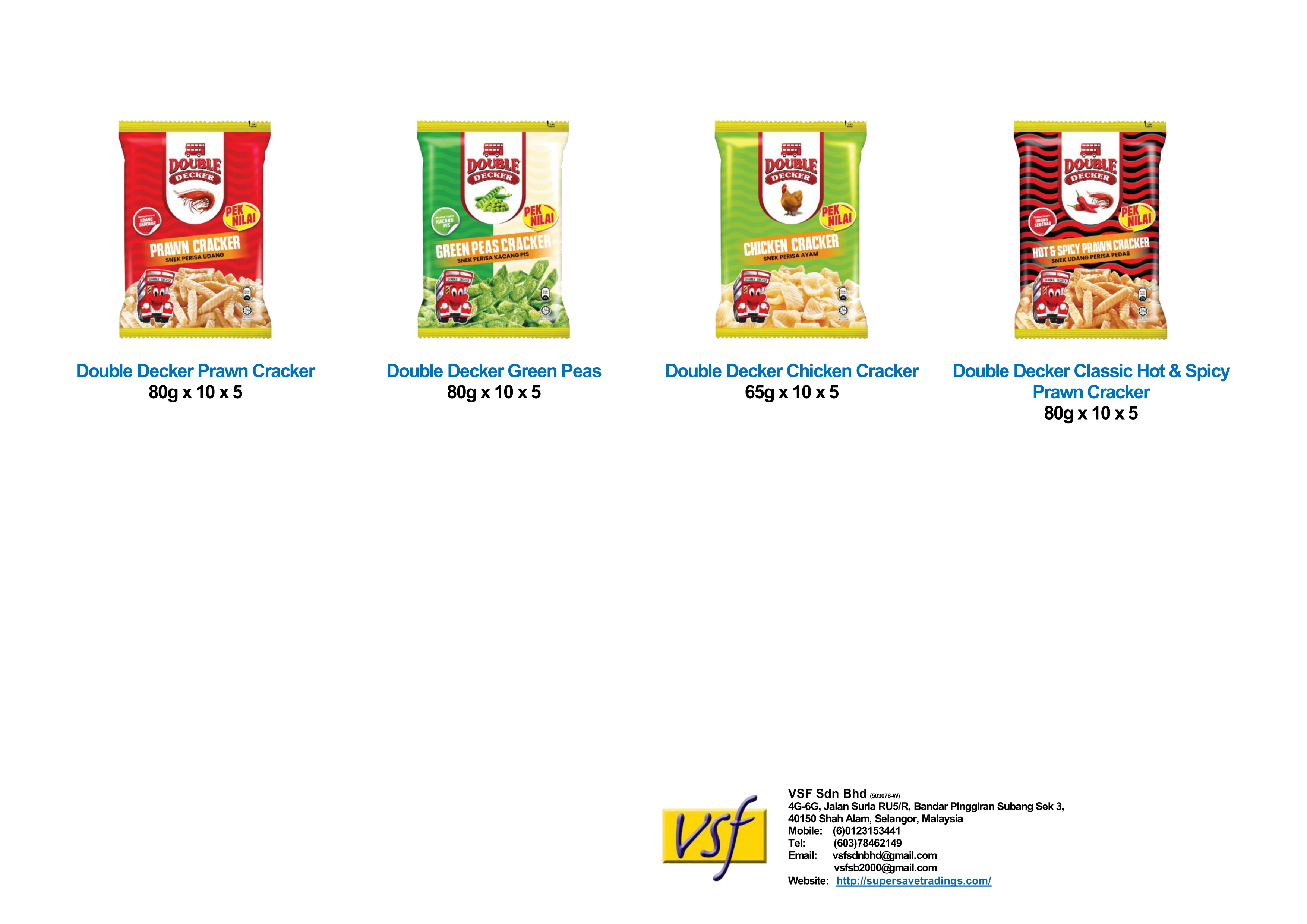 Double Decker Green Peas 80g X 10 X 5 - Buy Double Decker Mamee Monster ...