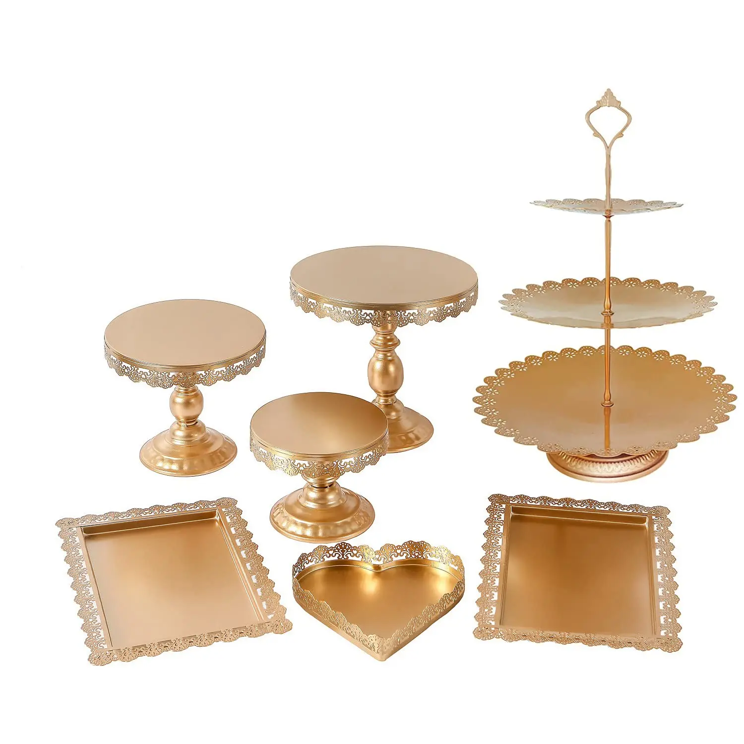 Support À Gâteau En Fer Fini Doré Avec Base En Métal,Fait À La Main,De ...