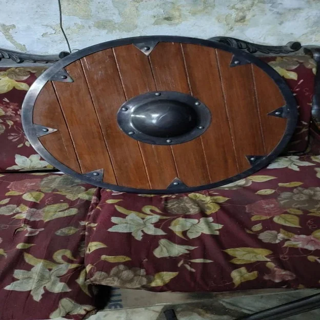 Viking Crusader Wood Shield Medieval Round Battle Warrior Shield Wooden ...